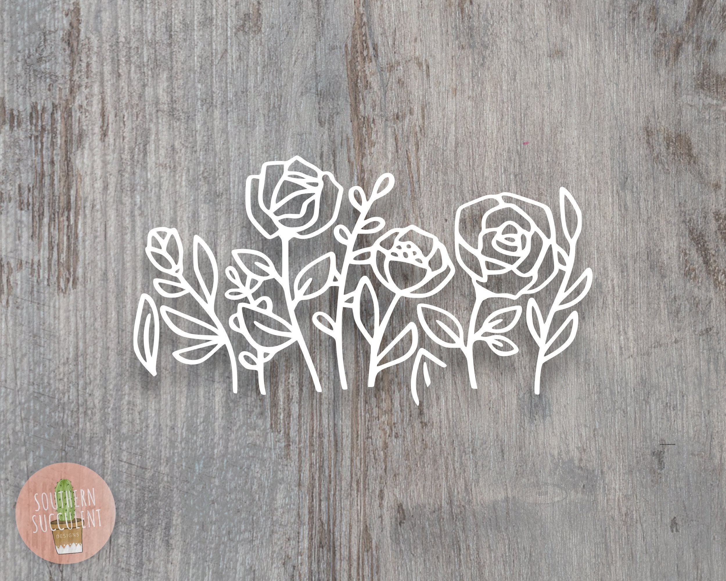 Wildflower Car Decal Boho Car Decal Plant Car Decal - Etsy