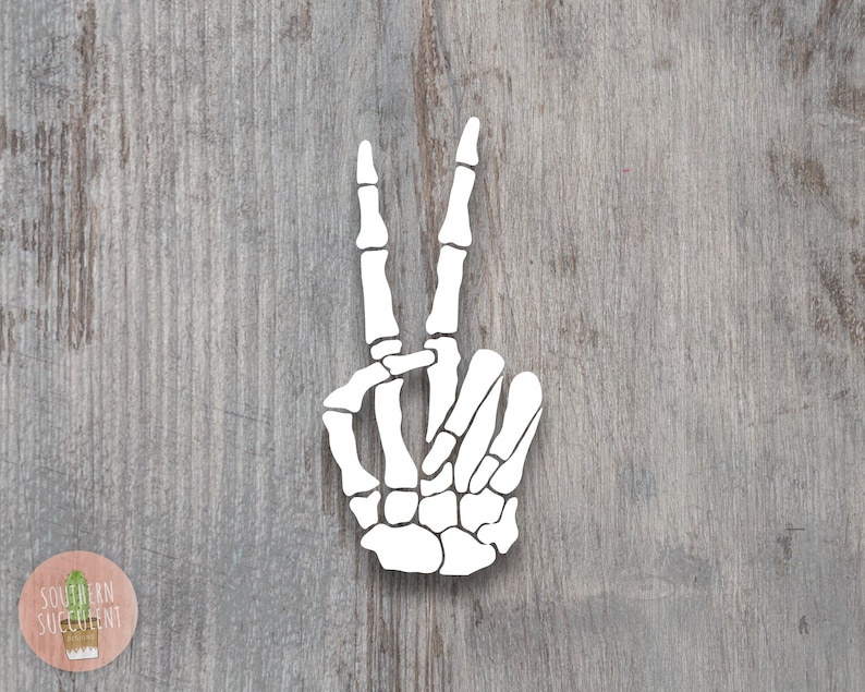 Peace Skeleton Hand Vinyl Decal Sticker Peace Out World - Etsy