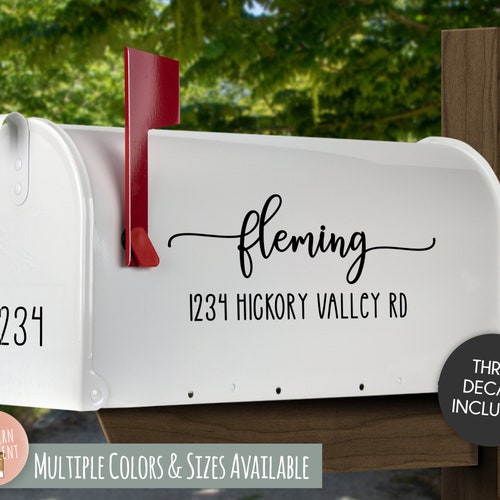 Custom Name and Address Mailbox Decal Mailbox - Etsy
