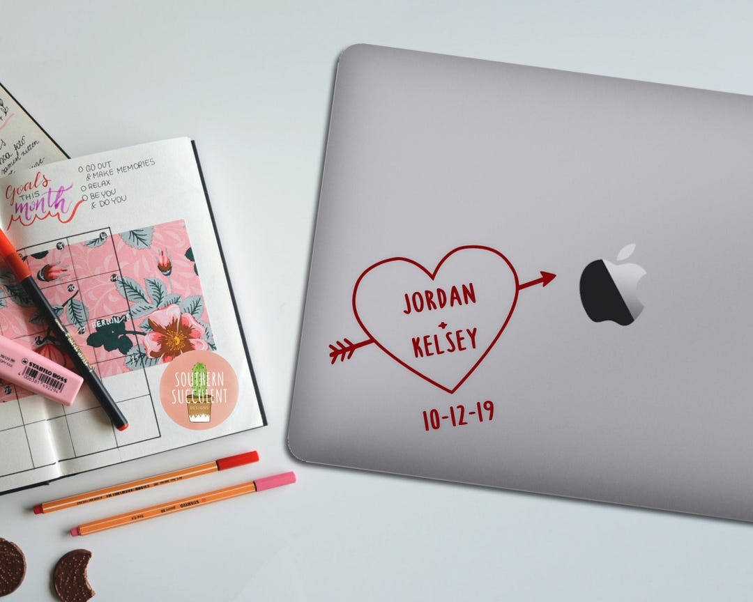 Custom Couple's Names With Dates Decal - Couples Decal - Love Decal ...