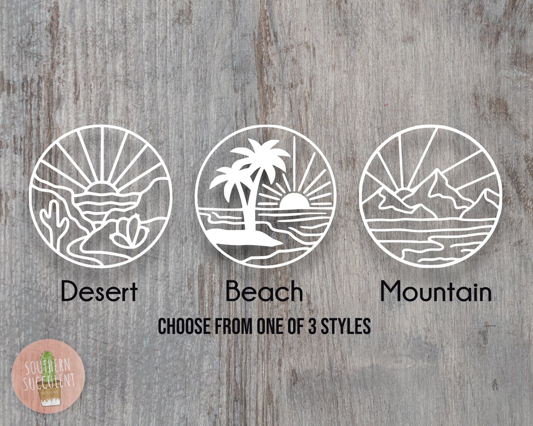Mountain Sunset Decal Beach Sunset Decal Desert Sunset Sticker Nature ...