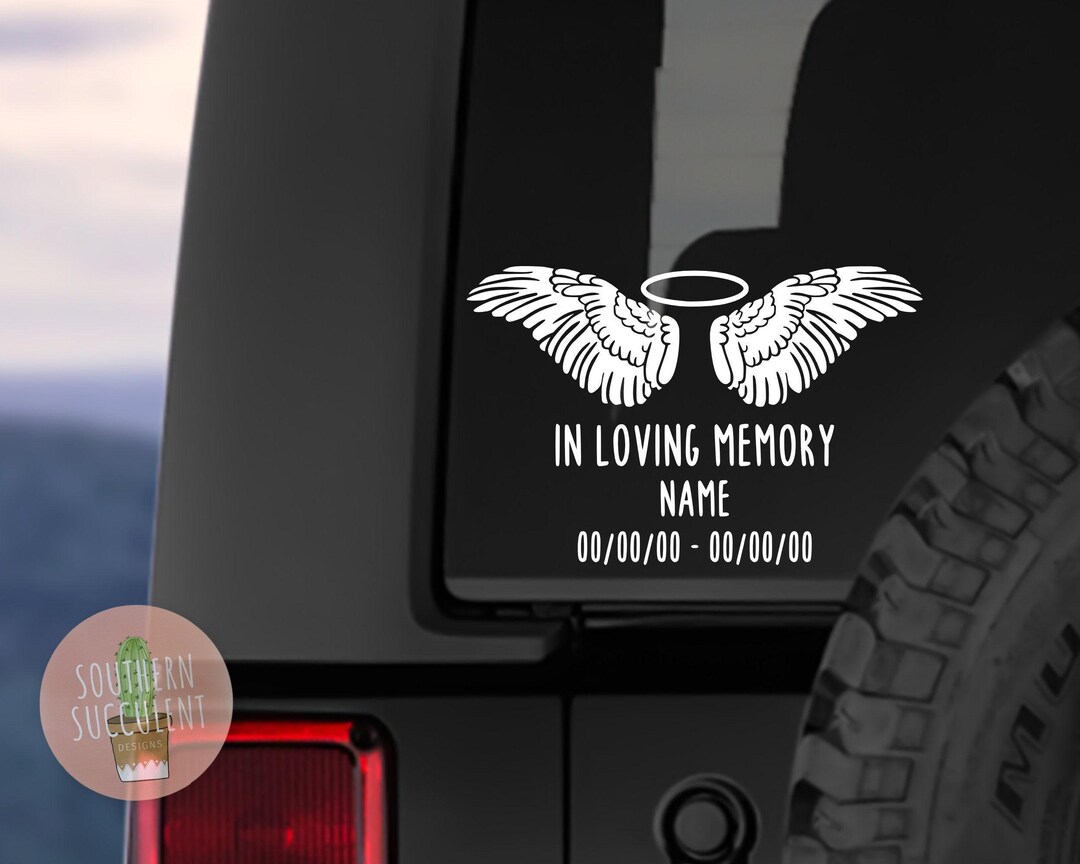 In Loving Memory Custom Decal - Memorial Decal - Memorial Heart Sticker ...