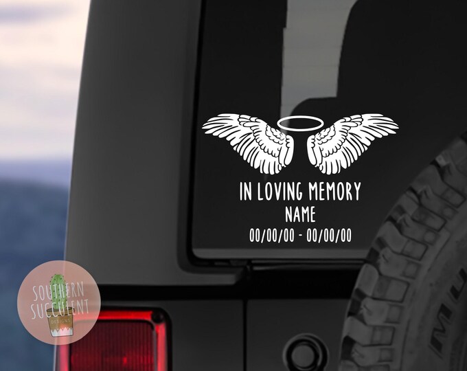 Angel Wing Heart Memorial Decal - Etsy Canada