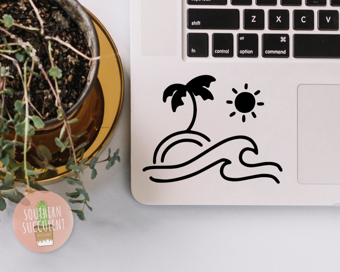 Beach Decal Sun Decal Wave and Sun Decal Wave Decal - Etsy
