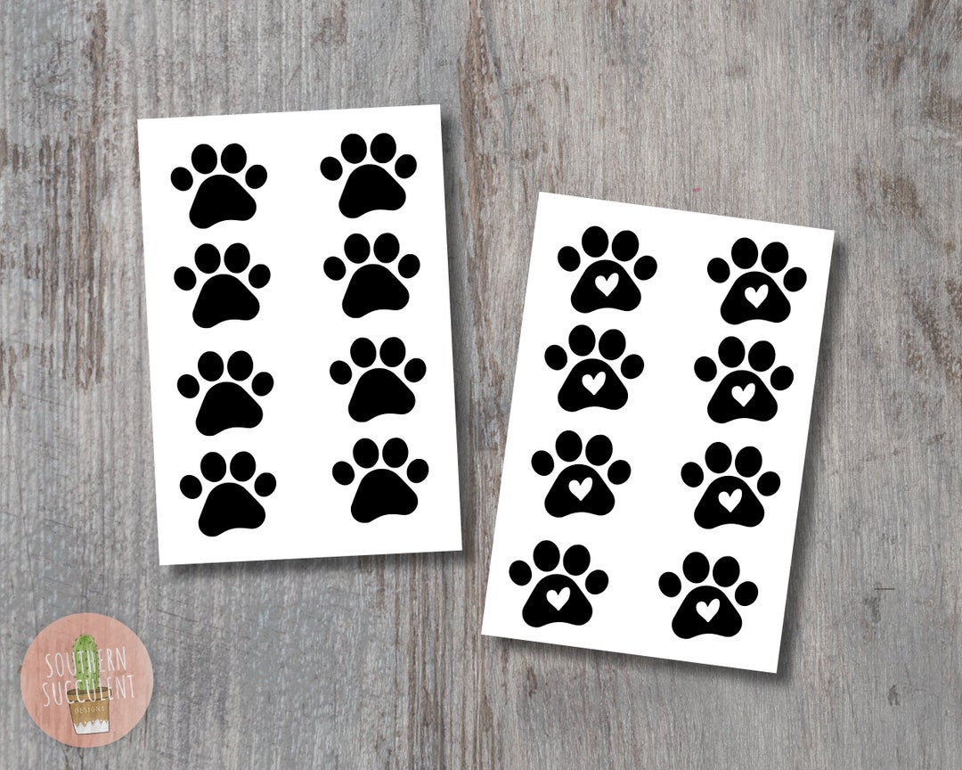 8 Pack Paw Print Decal Paw Print Sticker Dog Print Cat Print Animal ...