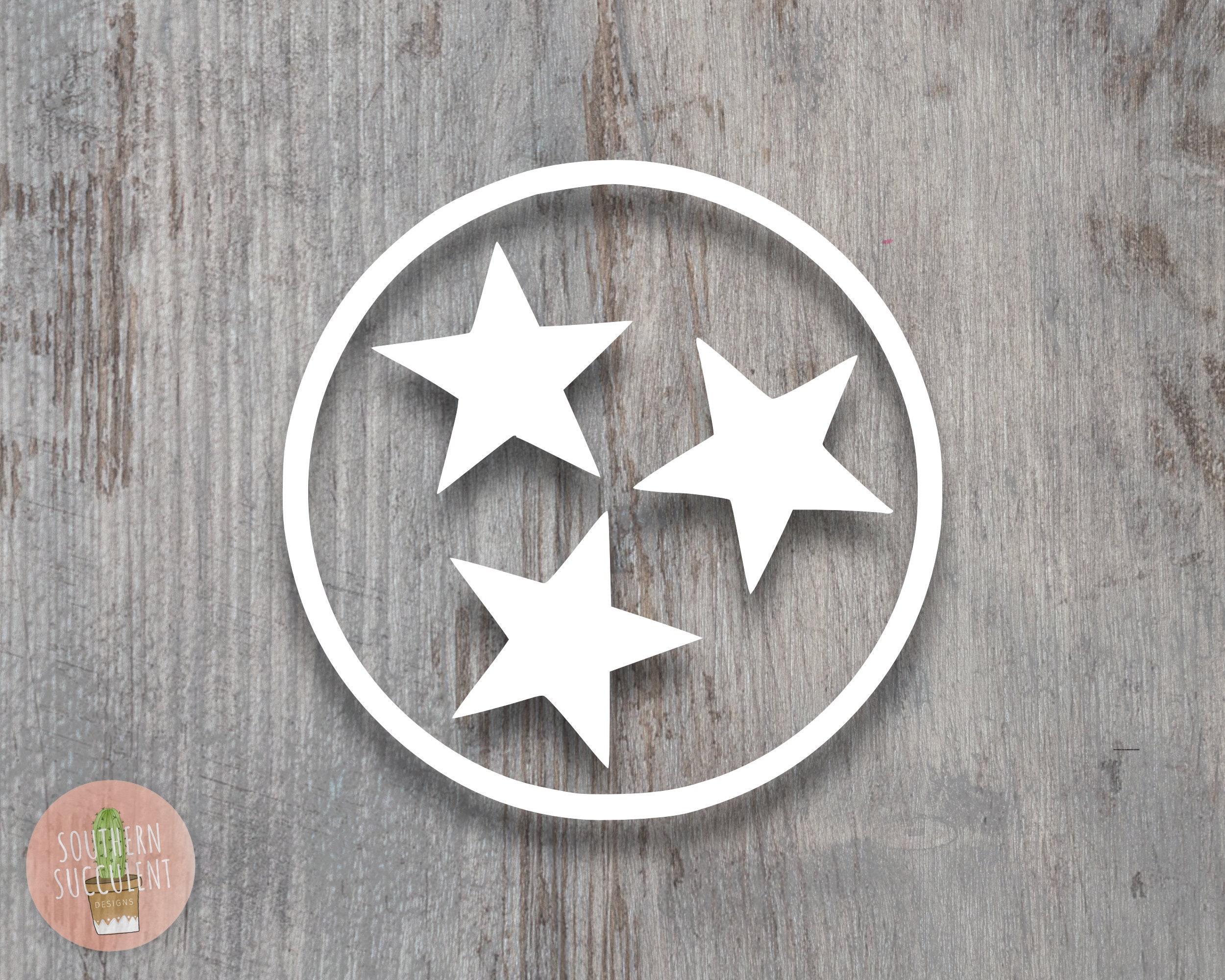 Tennessee Tri-star Decal Tri Star Sticker Tennessee Car - Etsy