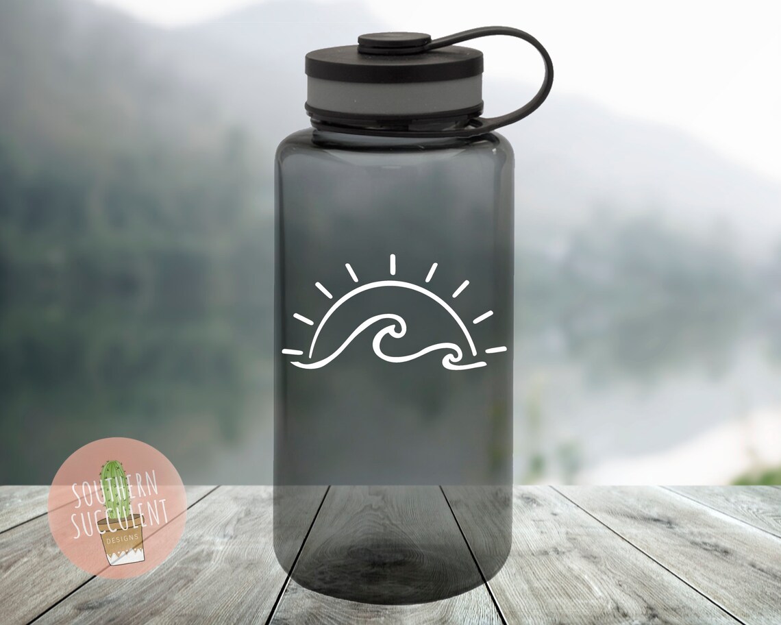 Wave Decal Sun Decal Wave and Sun Decal Beach Decal - Etsy