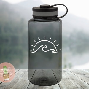 Wave Decal Sun Decal Wave and Sun Decal Beach Decal Ocean Sticker Car ...