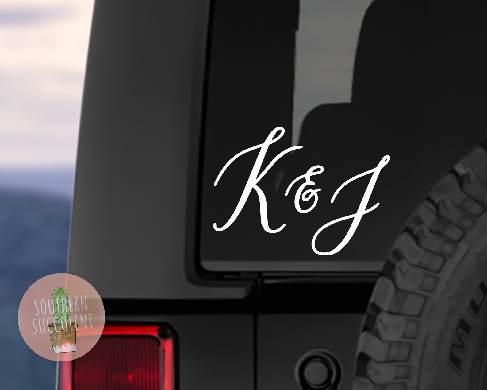 Custom Couple's Initials Decal Couples Monogram Decal - Etsy