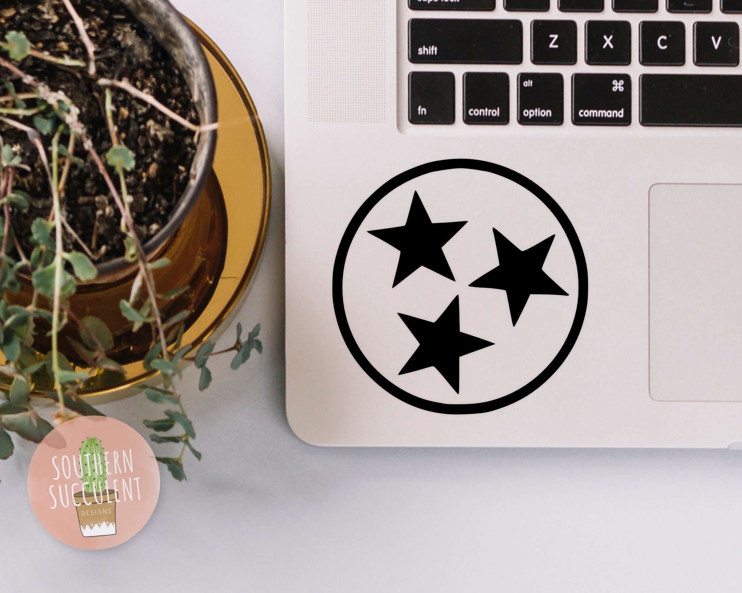 Tennessee Tri-star Decal Tri Star Sticker Tennessee Car - Etsy