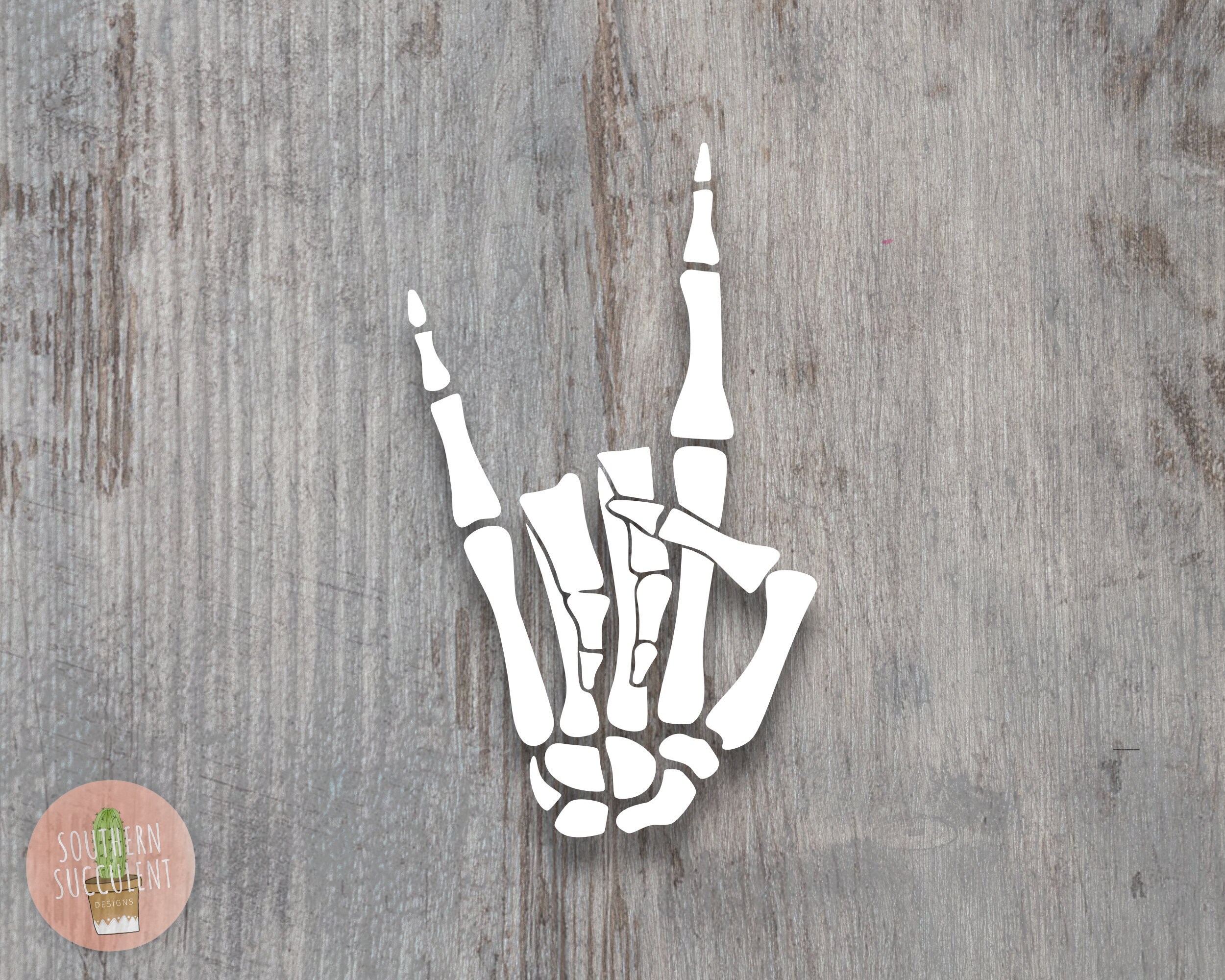 Rock Out Skeleton Hand Vinyl Decal Sticker Devil Horn - Etsy