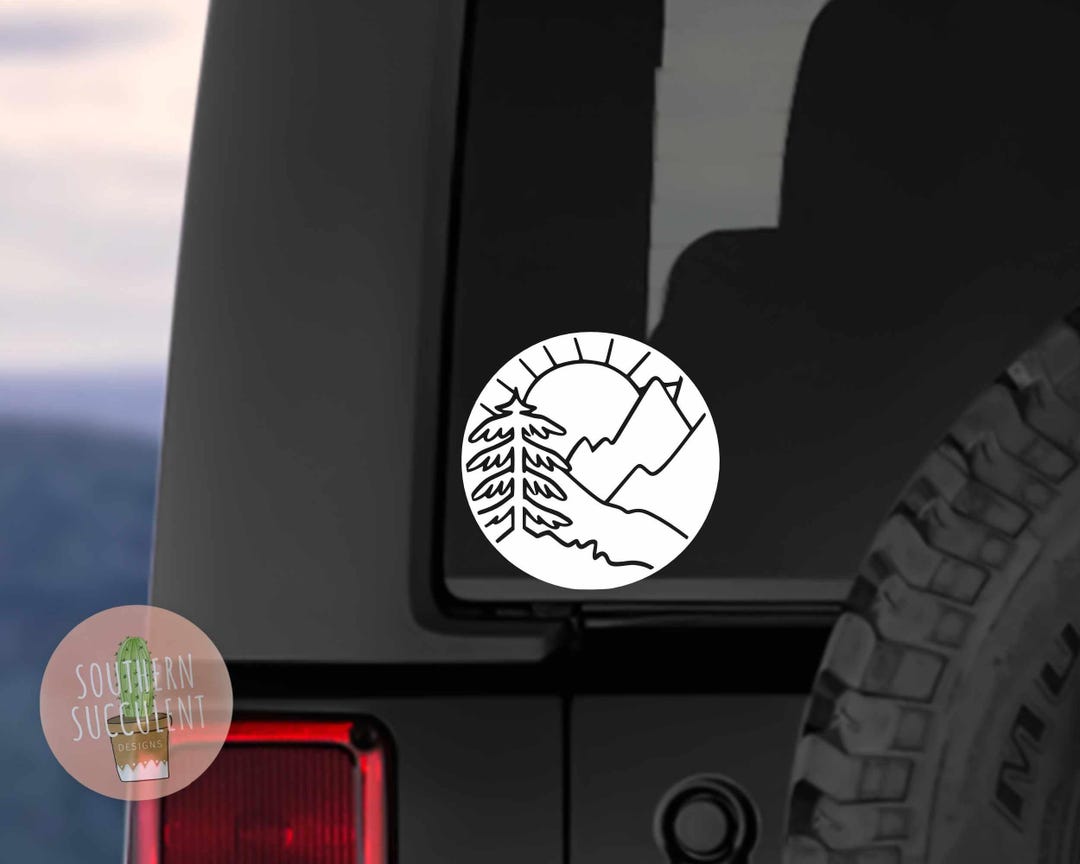 Mountain Sunset Decal - Beach Sunset Decal - Desert Sunset Sticker ...