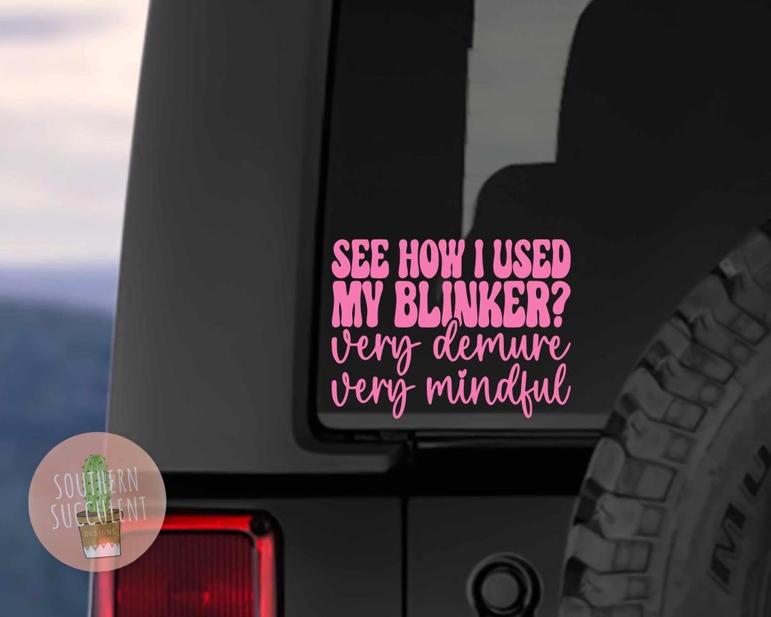 See How I Used My Blinker? Very Mindful Very Demure Car Decal - Use ...