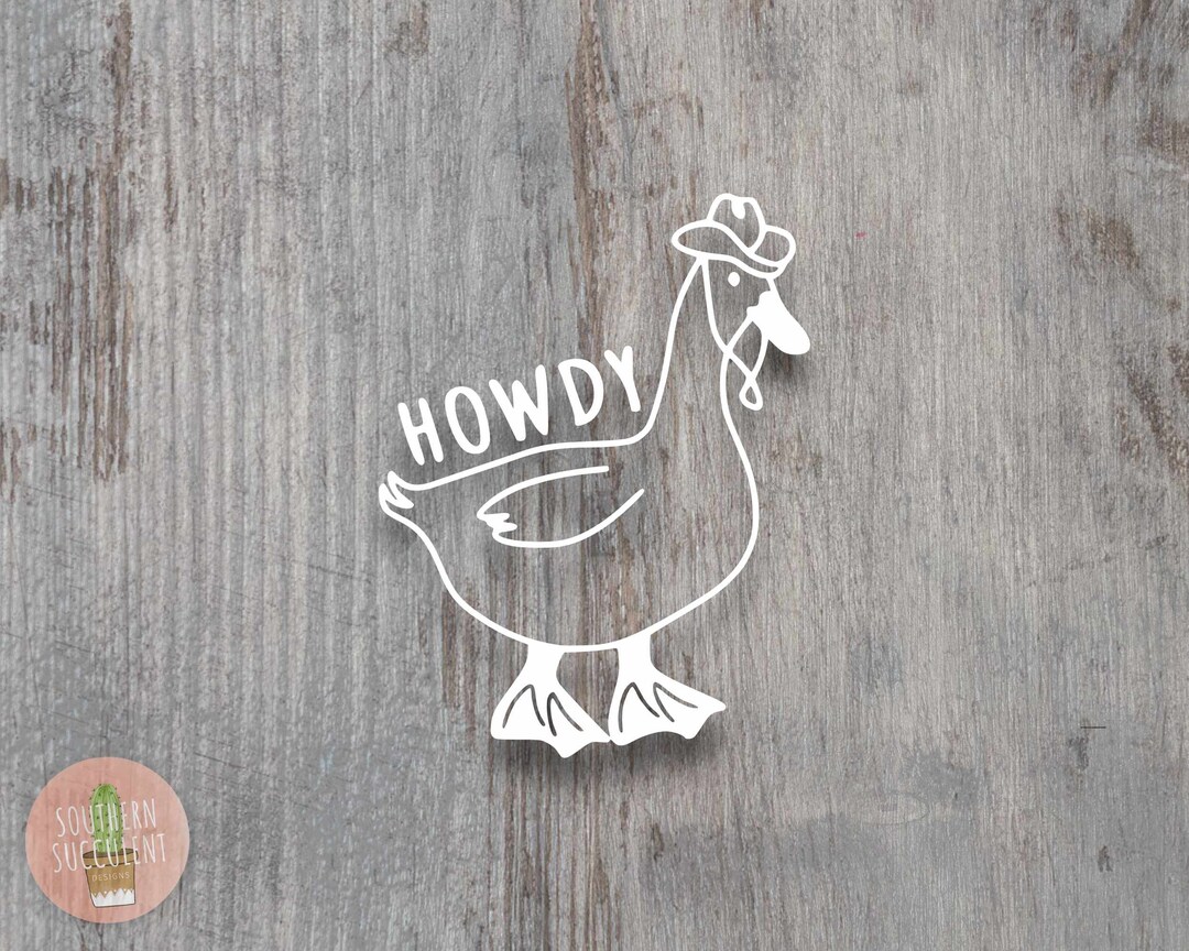 Cowboy Duck Howdy Decal Funny Duck Sticker Cowboy Decal Funny Decal ...