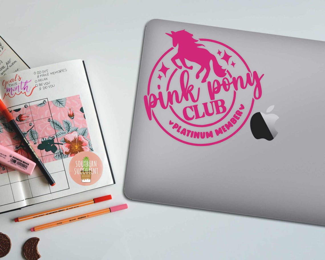 Pink Pony Club Car Decal - Pink Pony Club Member Sticker - Platinum ...