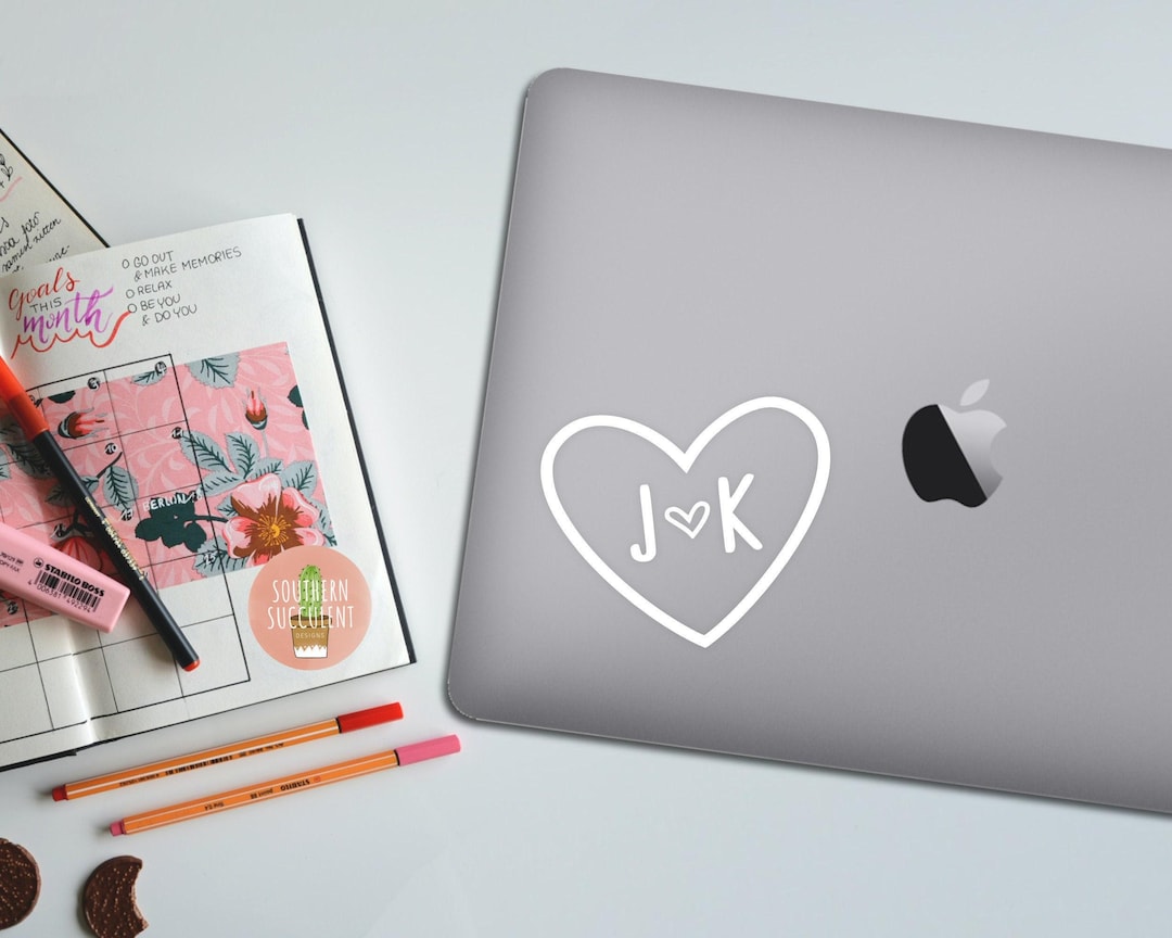 Custom Couple's Initials Heart Decal - Couples Decal - Couples Initials ...