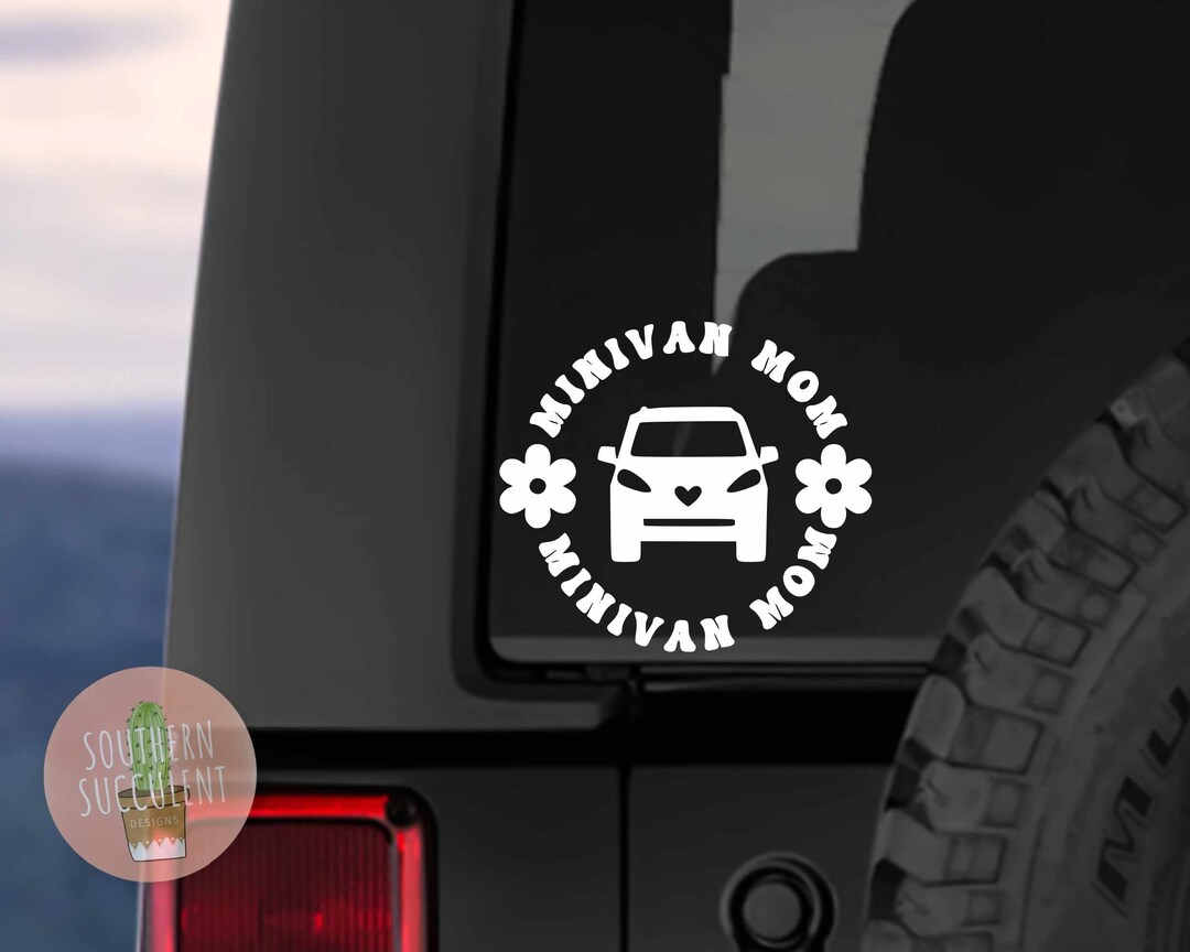 Minivan Mom Decal Retro Mom Decal Cool Mom Sticker Mom Van Sticker Van Decal Classroom Decal ...