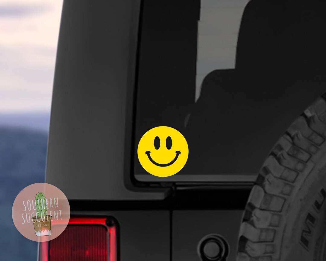 Smile Face Decal - Smile Face - Small Decal - Happy Face - Emoji Decal ...