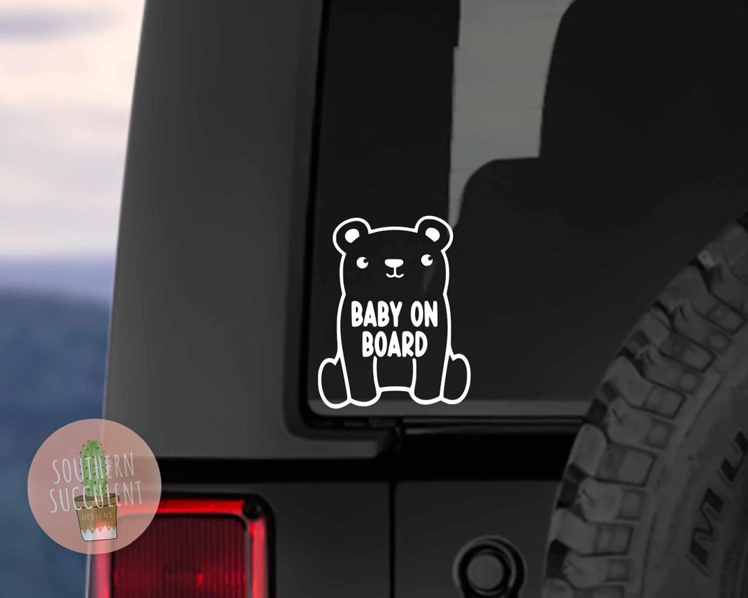 Bear Baby on Board Decal - Car Decal - Kids on Board - Newborn Gift ...
