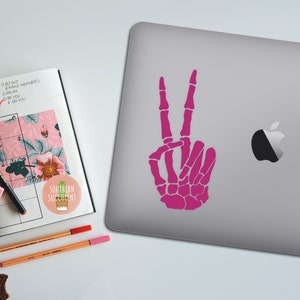 Peace Skeleton Hand Vinyl Decal Sticker Peace Out World Peace Decal for ...