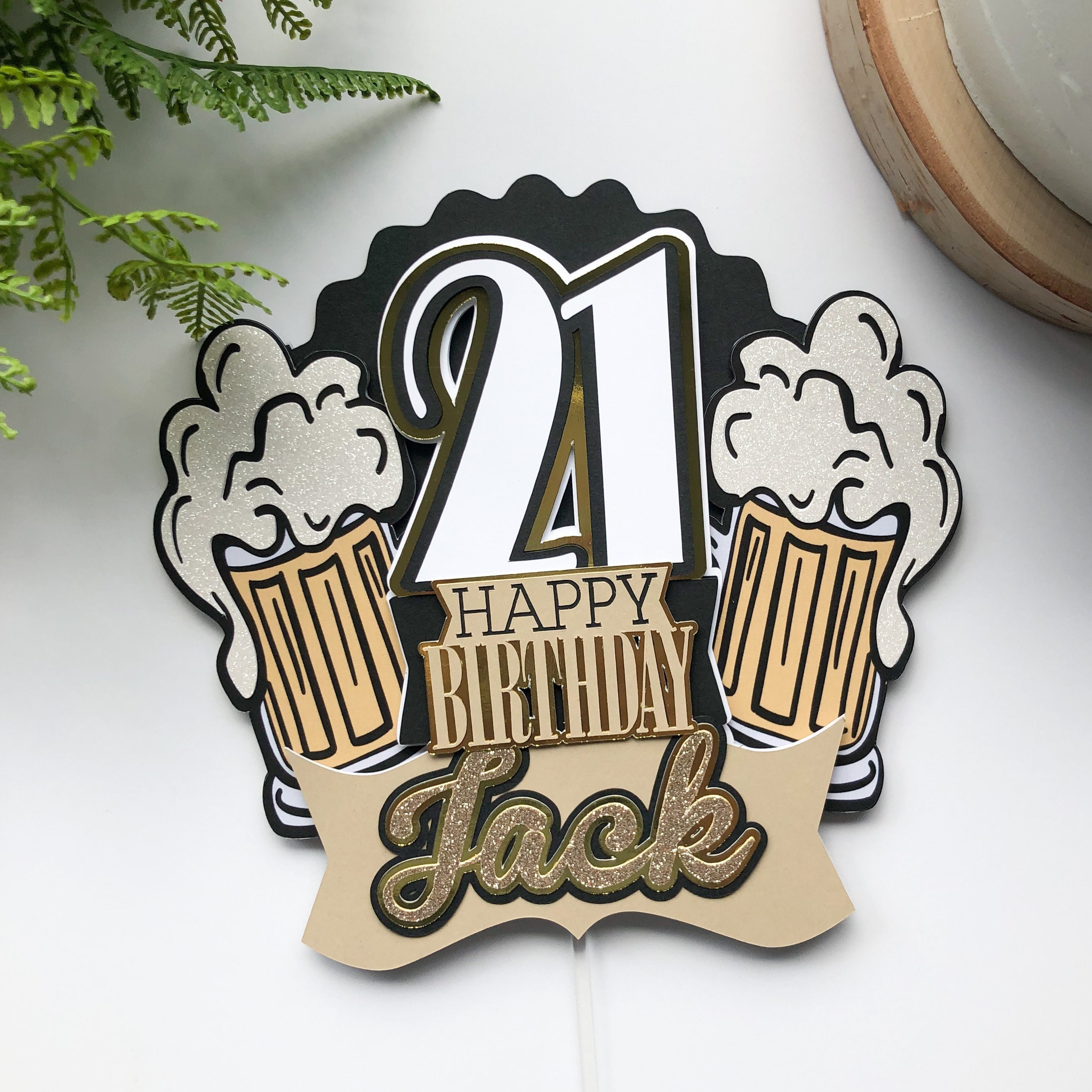 Beer Cake Topper Beerfest Birthday Cake Topper Cheers and - Etsy