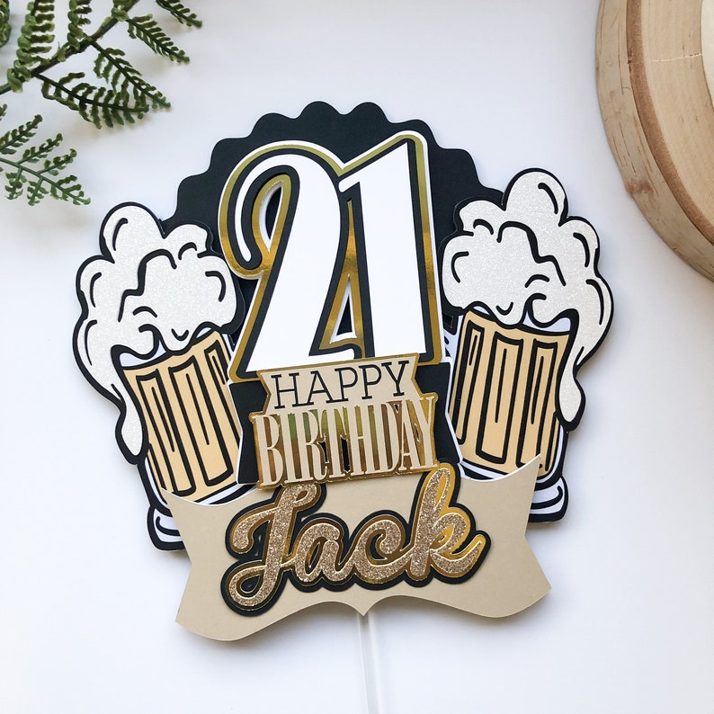 Beer Cake Topper Beerfest Birthday Cake Topper Cheers and - Etsy