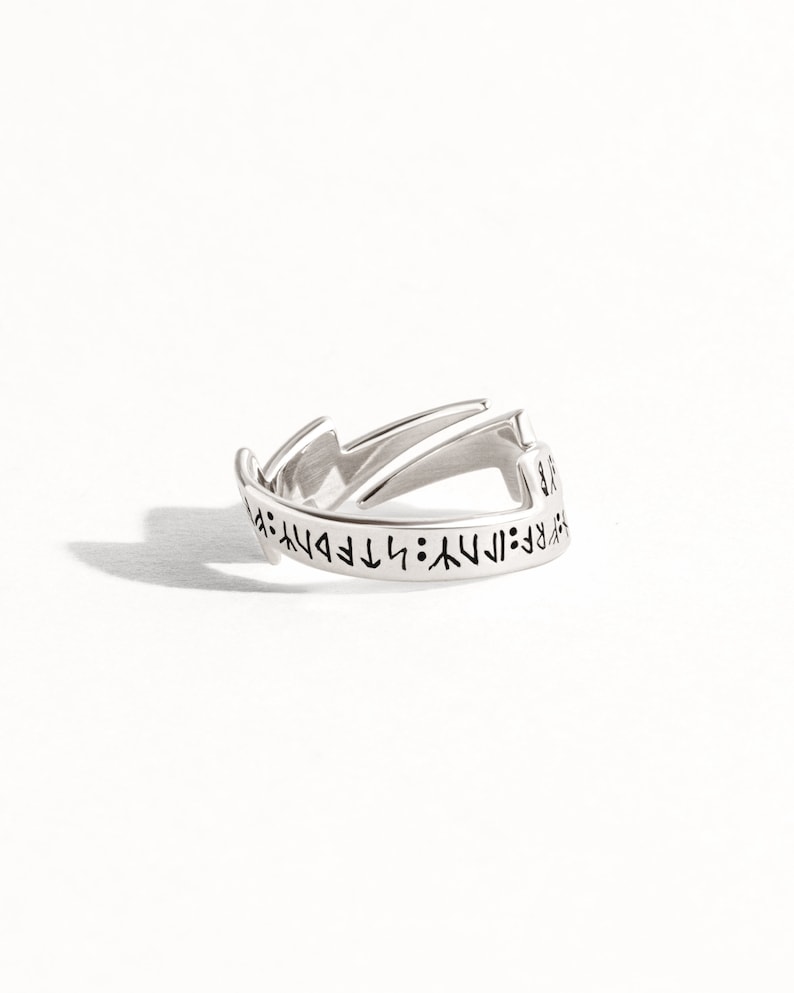 Lightning Ring Adjustable Sterling Silver Wrap Ring Modern - Etsy