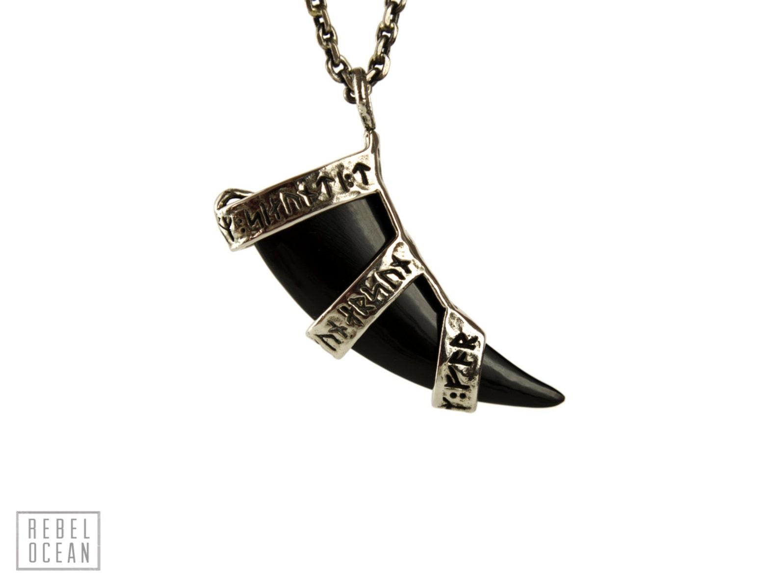 Claw Necklace Wrapped Talon Pendant Boho Jewelry Black Horn Bear Claw ...