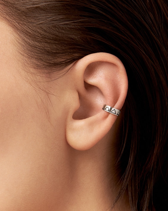 Sterling Silver Ear Cuff Earring Minimal Triangle Ear Wrap - Etsy