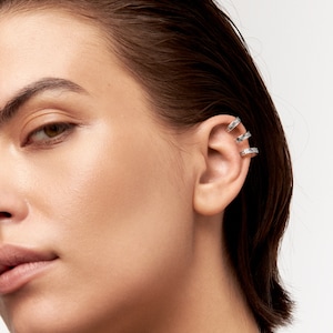 Sterling Silver Ear Cuff Earring Aztec Evil Eye Chevron Ear Wrap ...