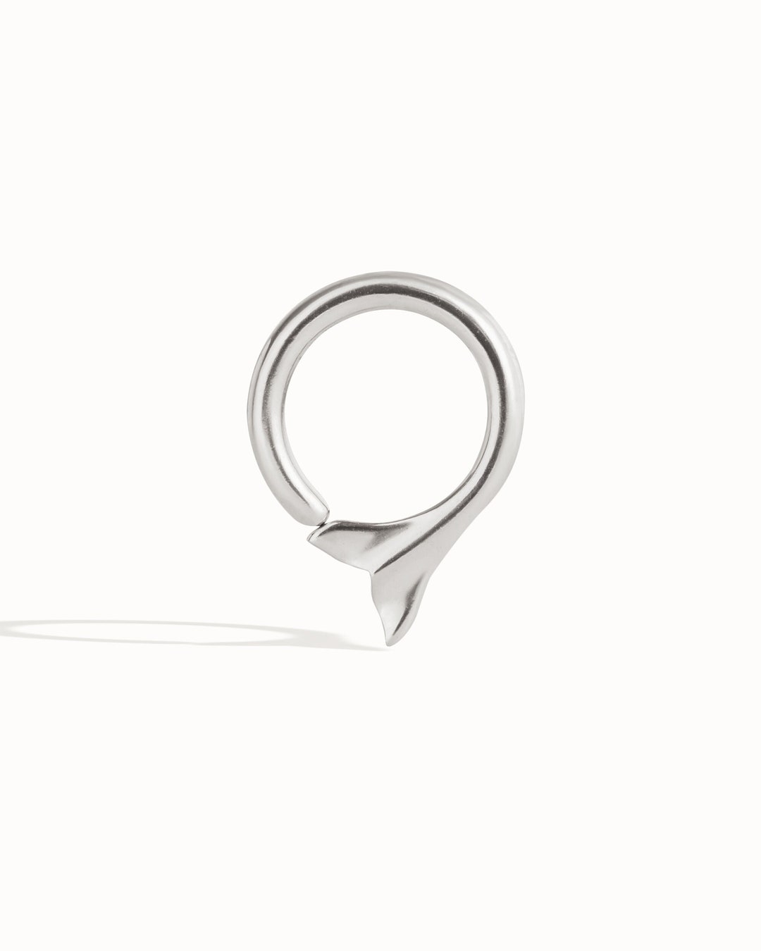 Fishtail Septum Ring Whale Tail Nose Ring Silver Body Jewelry Sterling ...