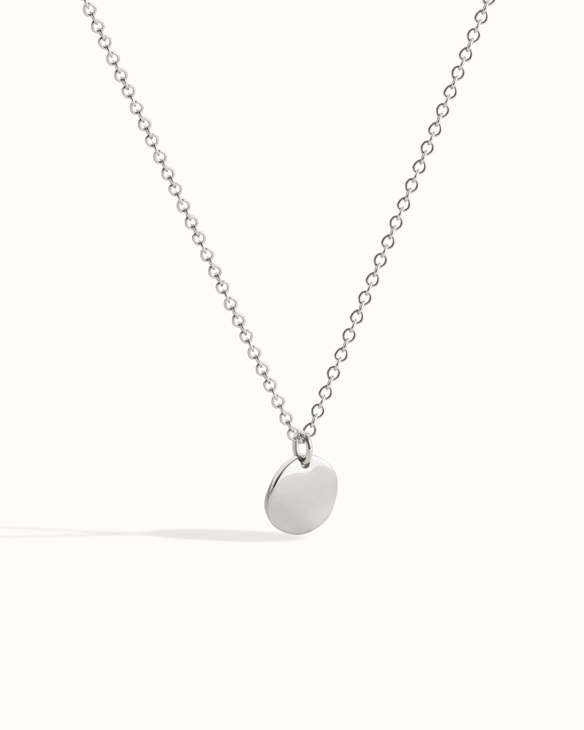 Gold Disc Necklace Silver Delicate Dainty Necklace Simple Minimal ...