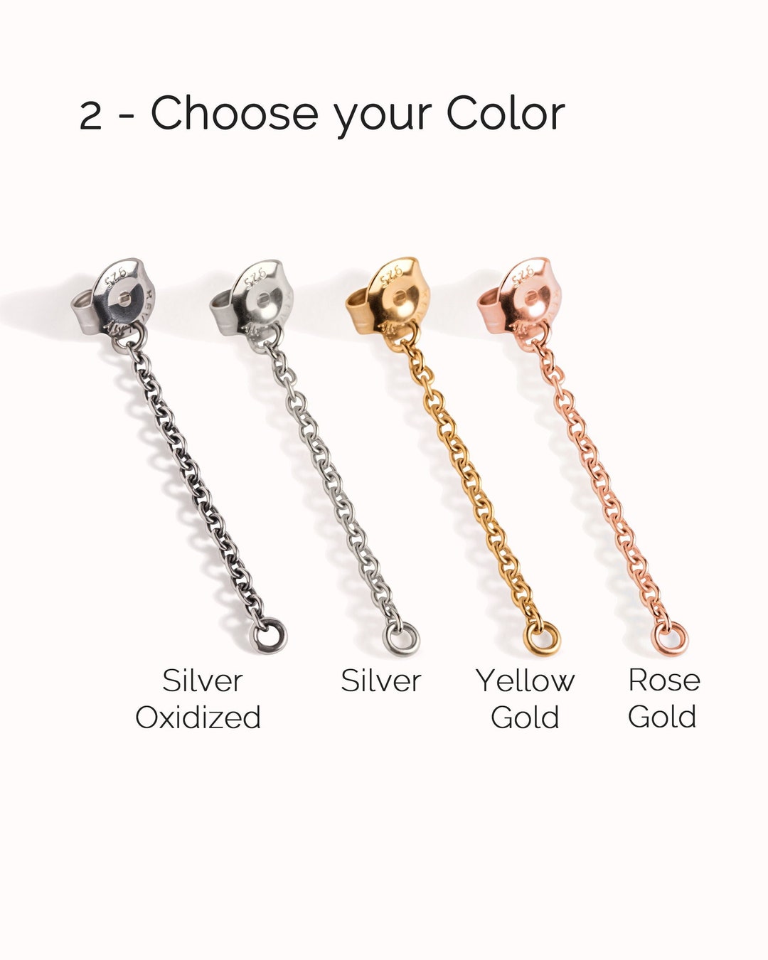 Front to Back Chain • Only Chain • Complement Chain Loop for Earrings ...