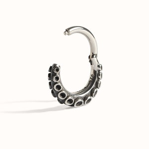 Octopus Tentacle Septum Ring Nose Ring Body Jewelry Sterling Silver ...