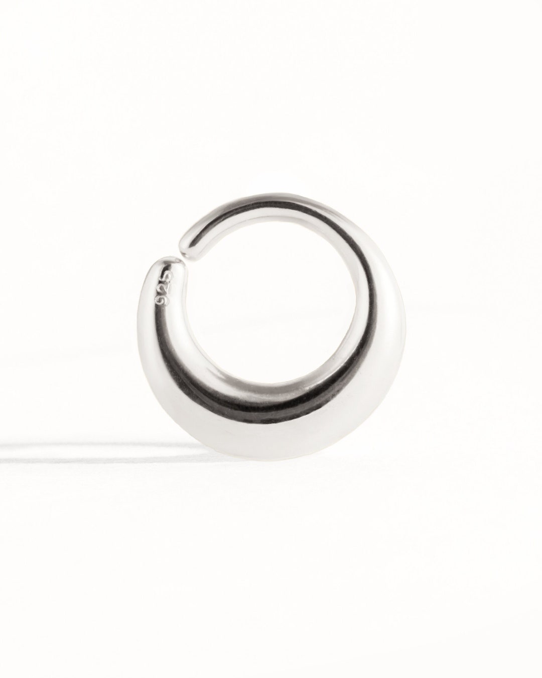 Minimalist Disc Septum Ring Modern Nose Ring Body Jewelry Sterling ...