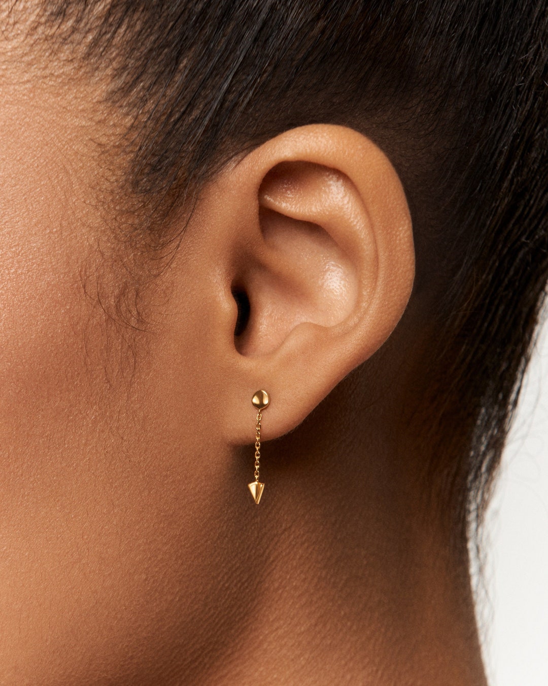 Chain Drop Earrings • Gold Threader Earrings • Silver Chain Earrings ...