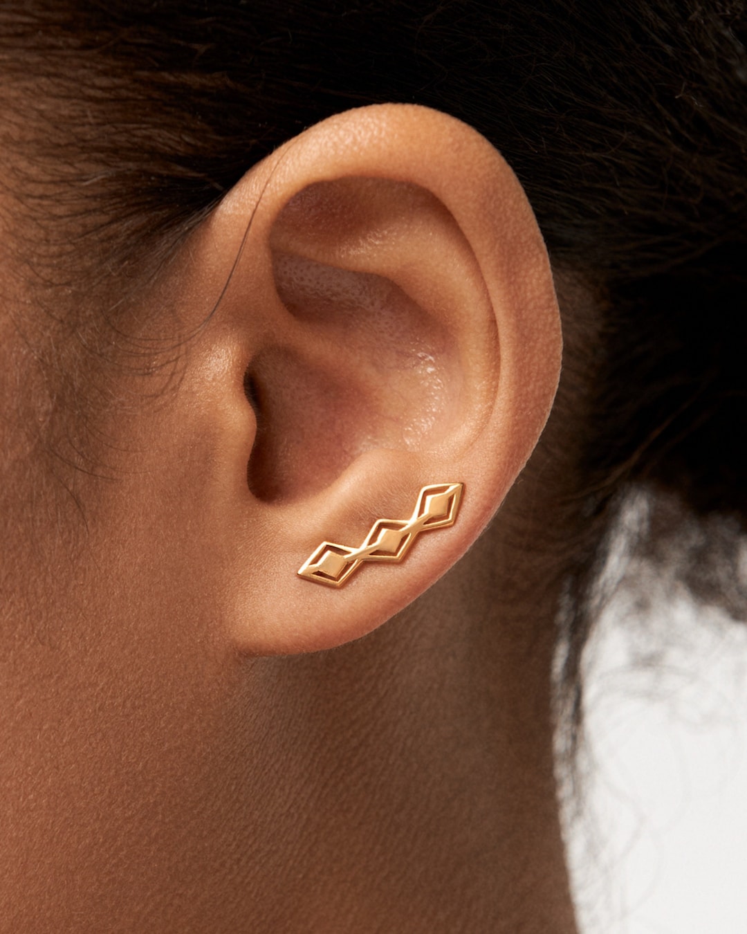 Aztec Style Sterling Silver Ear Cuff Ear Sweep Pin Earrings Boho ...