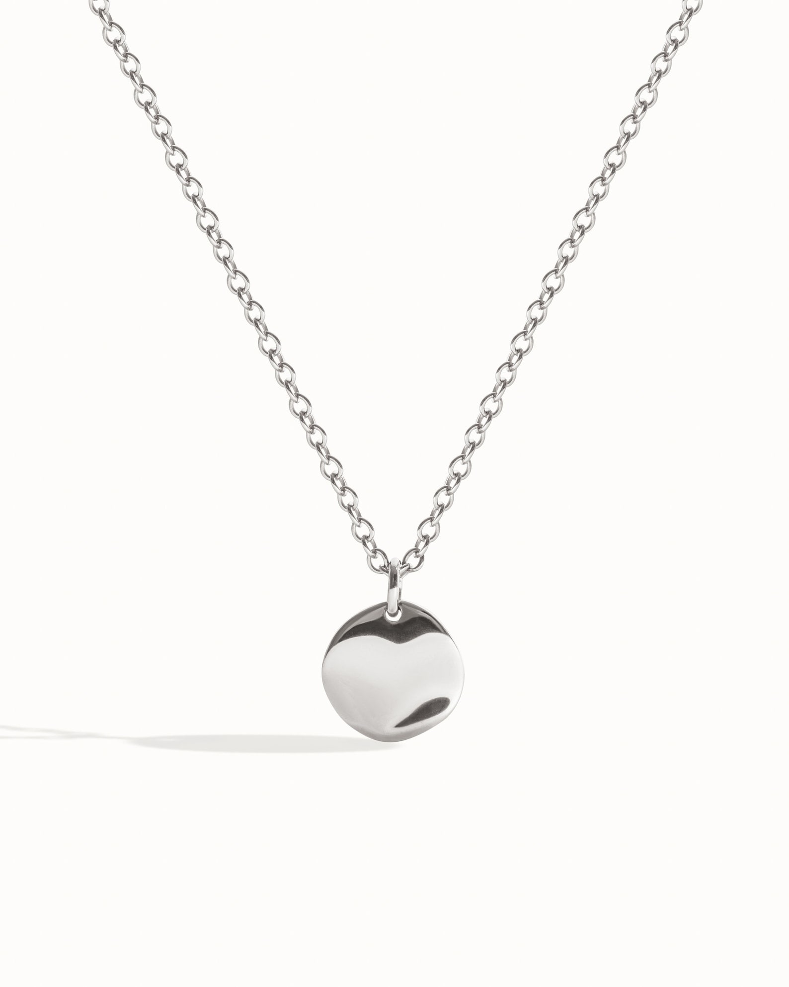 Gold Disc Necklace Silver Delicate Dainty Necklace Simple Minimal ...