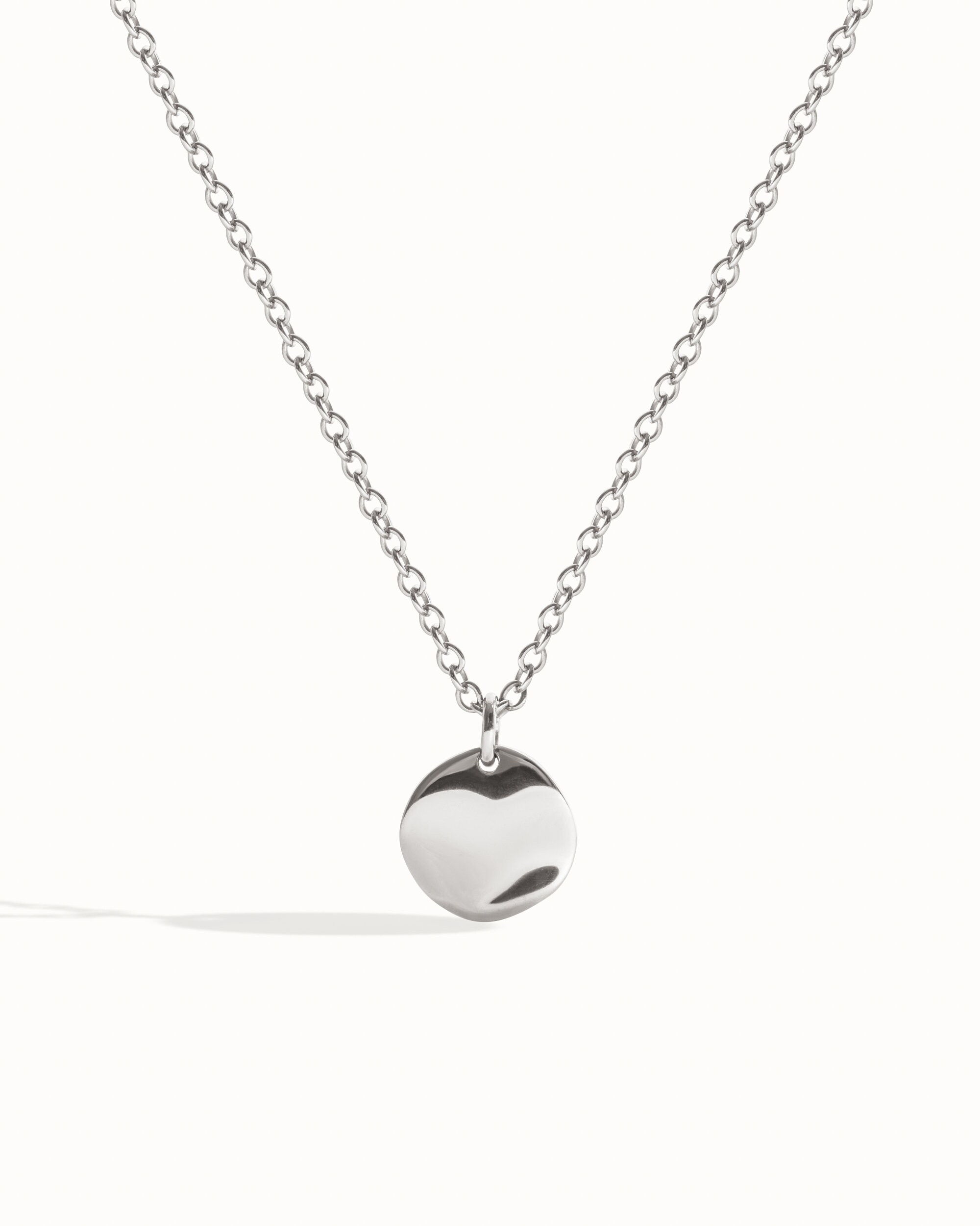 Gold Disc Necklace Silver Delicate Dainty Necklace Simple Minimal ...
