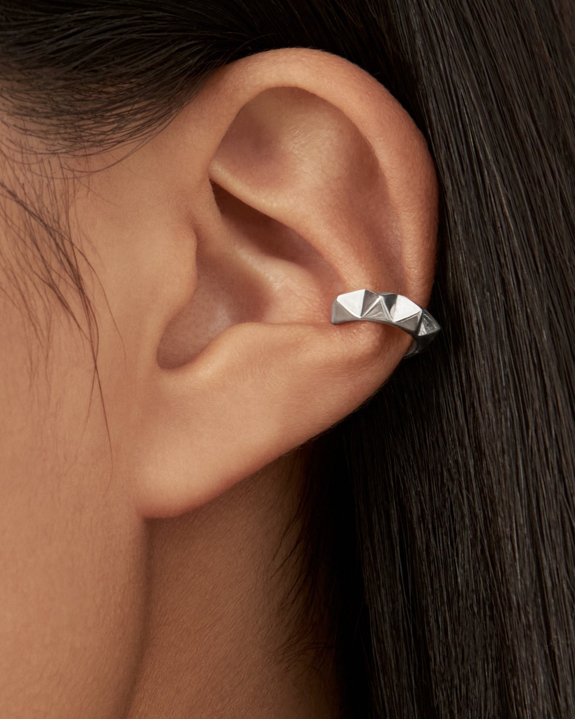Sterling Silver Pyramid Ear Cuff Earring Ear Wrap Earrings Modern ...