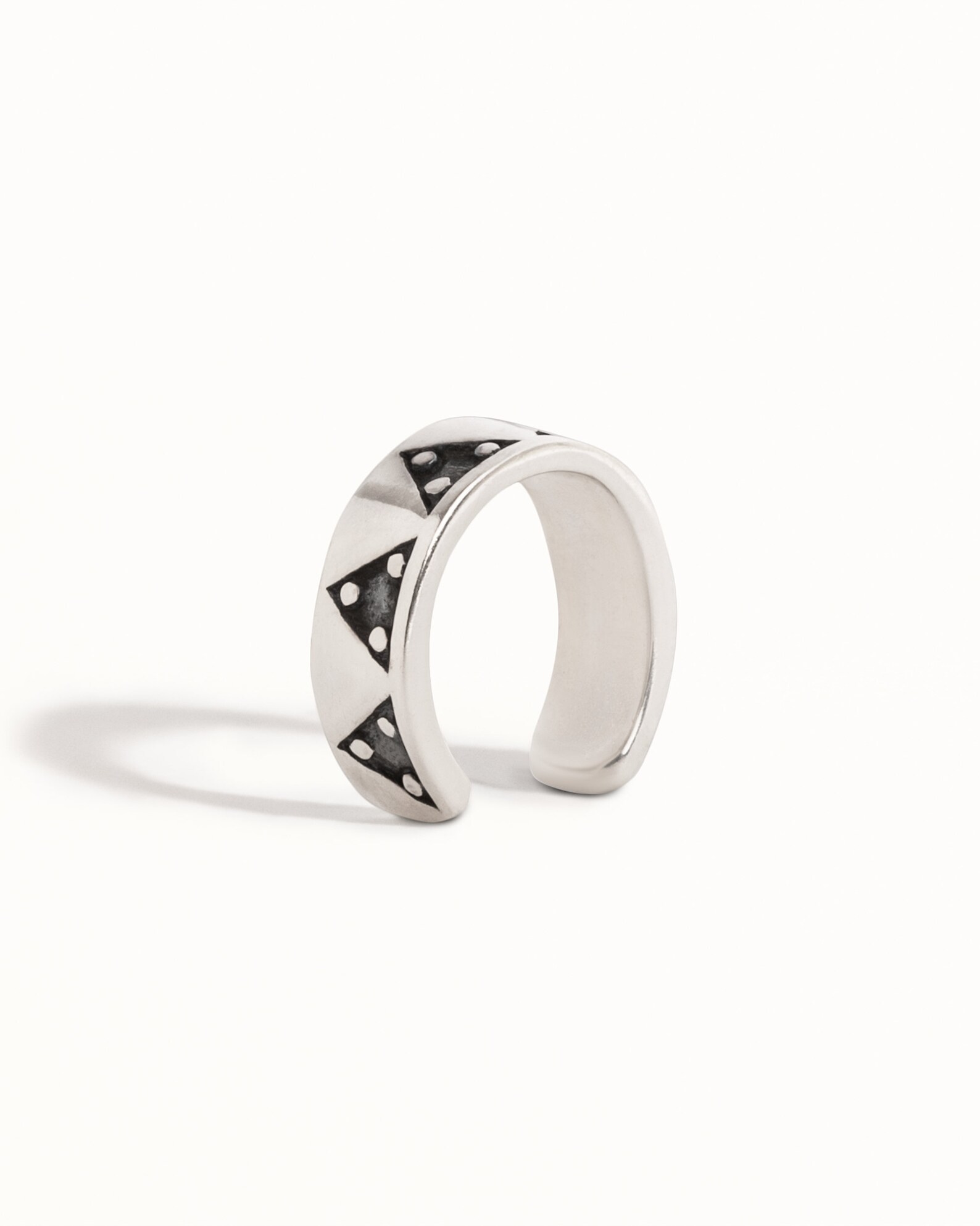 Sterling Silver Ear Cuff Earring Aztec Triangle Dots Piramyds - Etsy