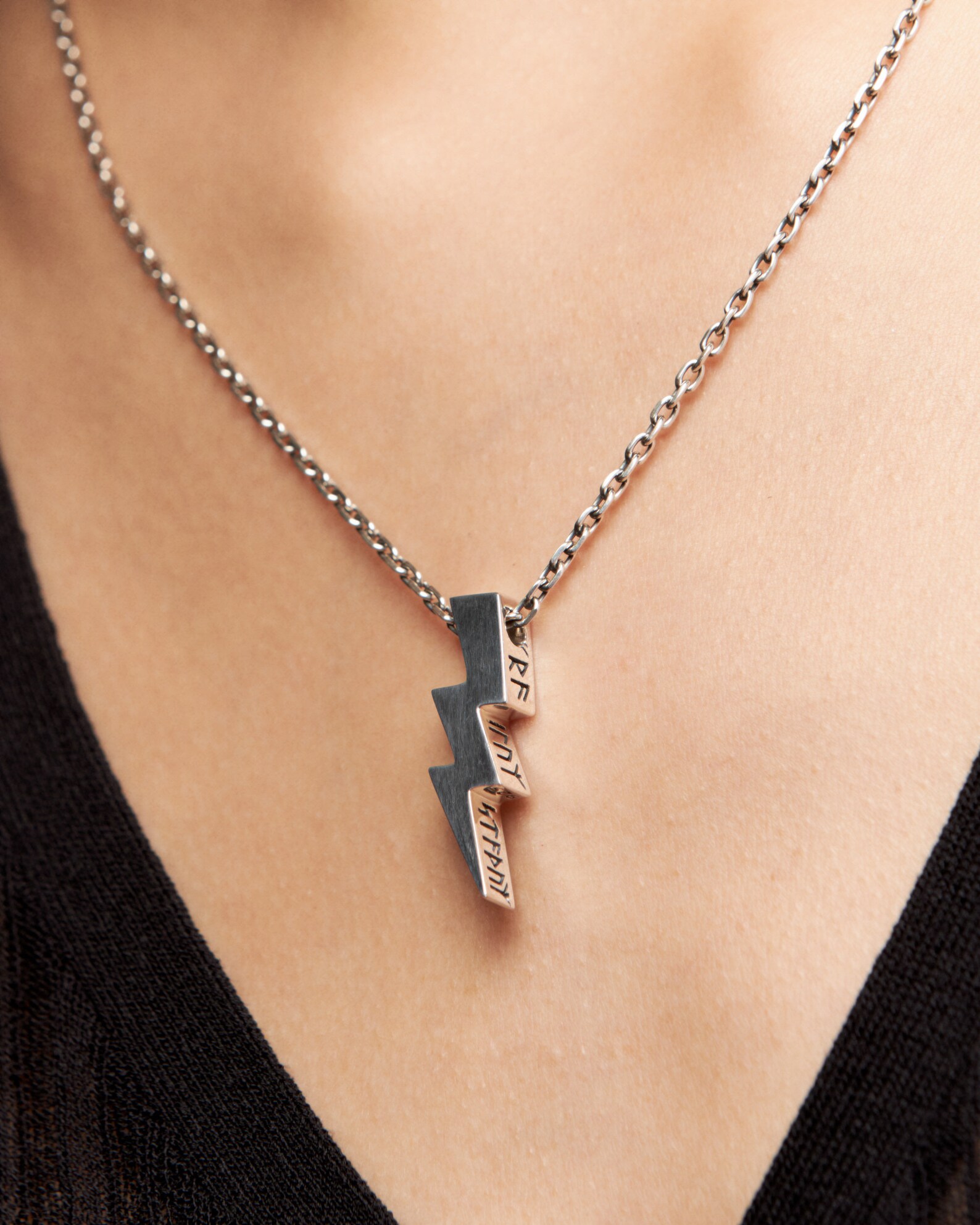 Bolt Necklace Jewelry Solid Sterling Silver Pendant With - Etsy