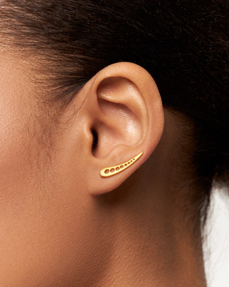 Celestial Ear Crawler 925 Sterling Silver Moon Phase Ear - Etsy