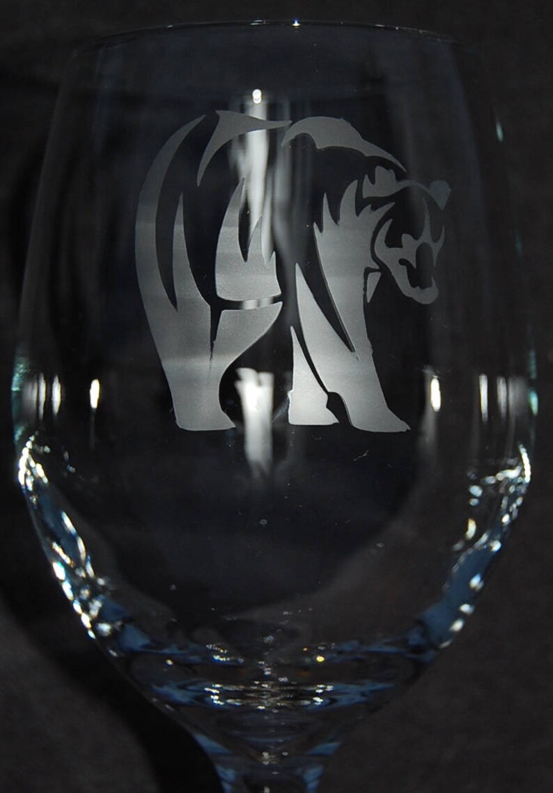 Etched Bear Glass Etsy
