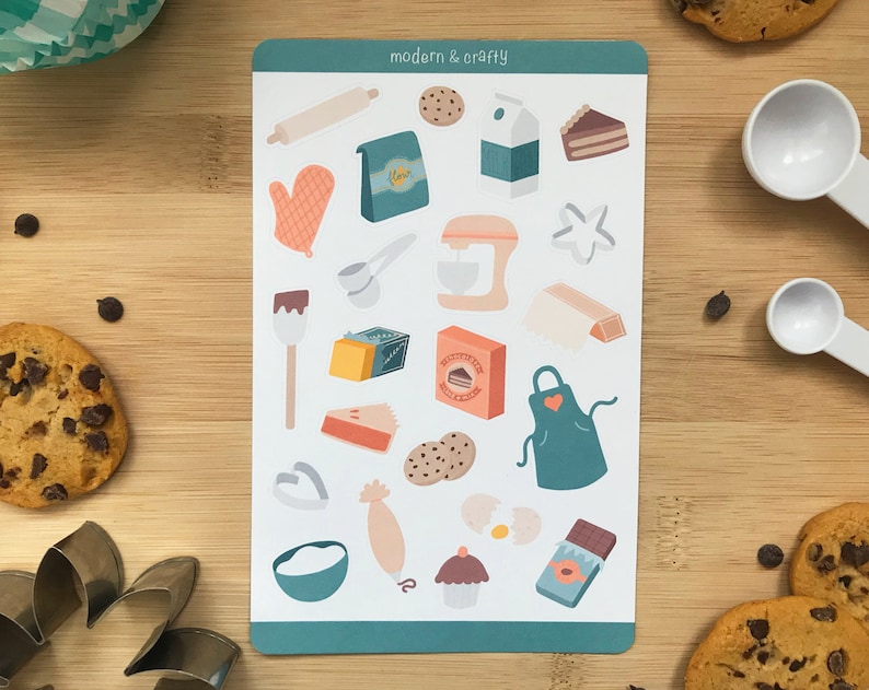 Baking Sticker Sheet Bujo, Journal Stickers Baking, Baking Planner ...