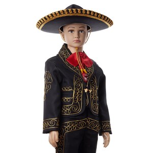 Boys Black Charro Outfit With Swirl Design, Traje De Charro, Boys ...