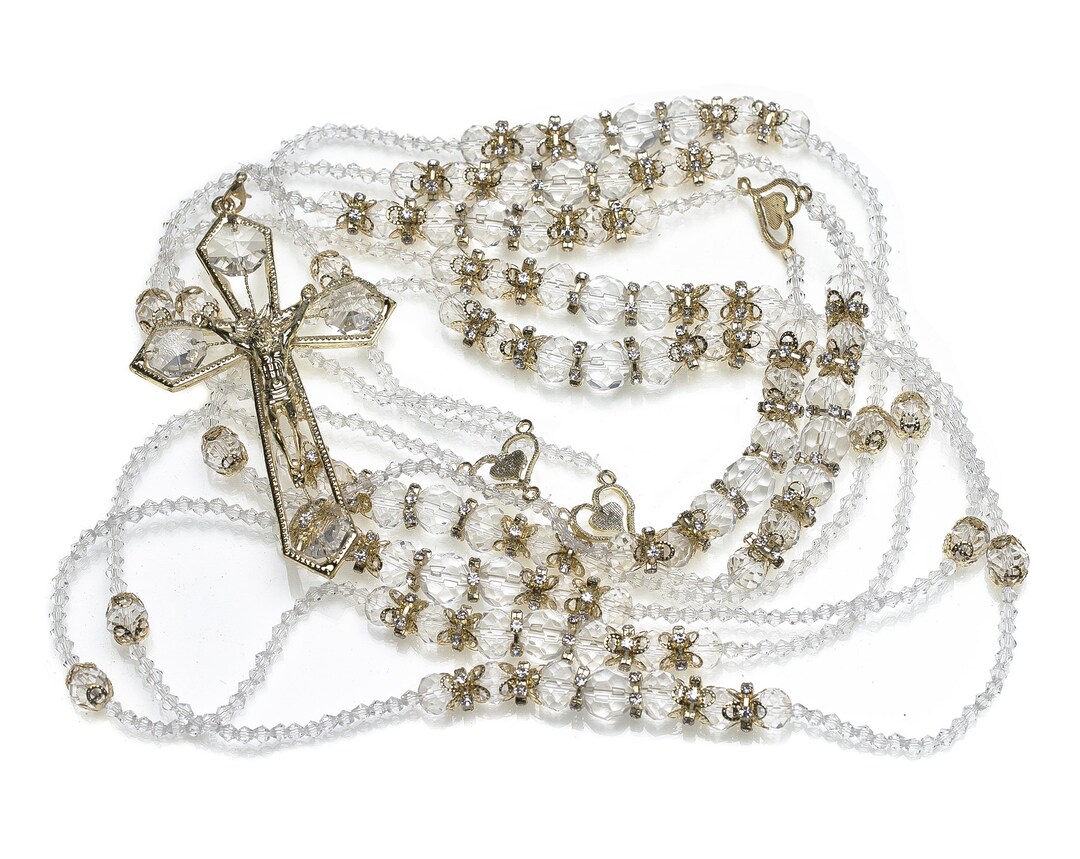 Swarovski Crystal Wedding Lasso With Gold Cross, Catholic Wedding Lasso ...