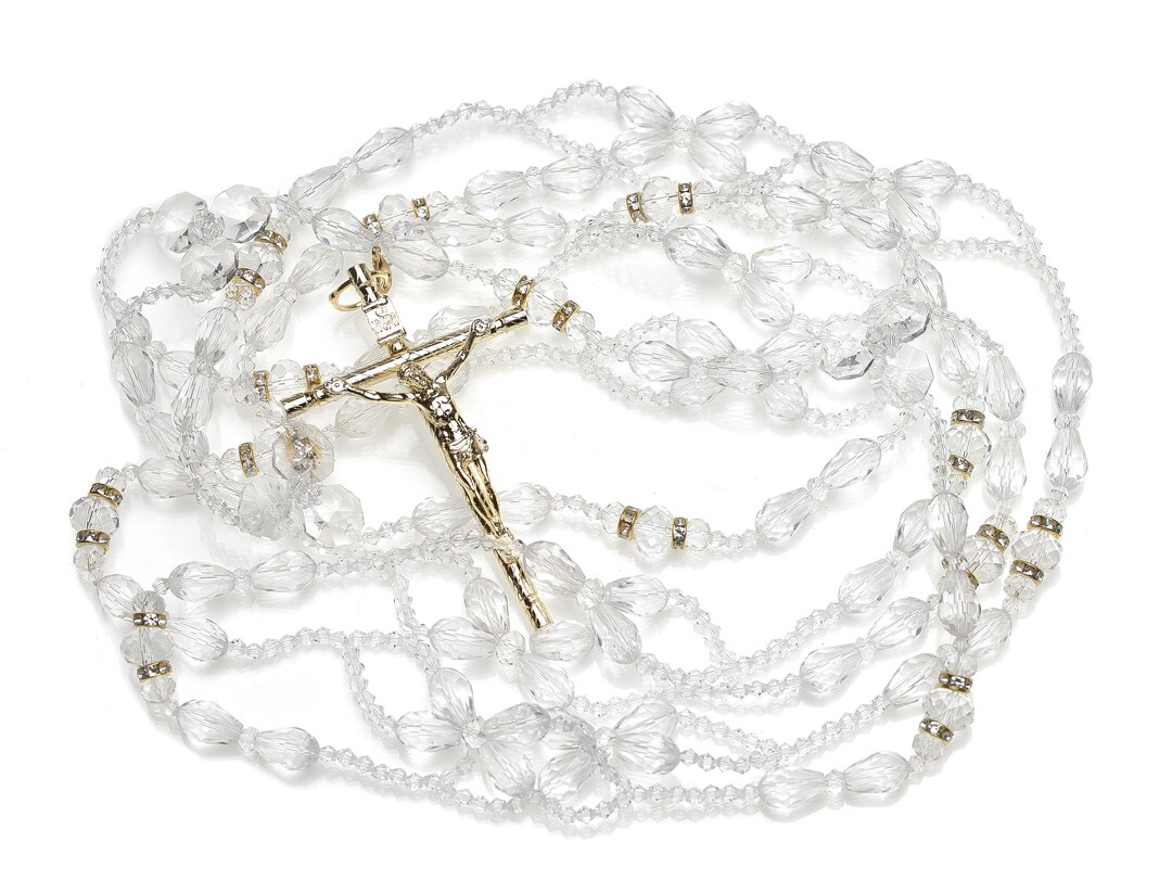 Crystal Wedding Lasso With Gold Cross – Traditional Lazo De Boda ...