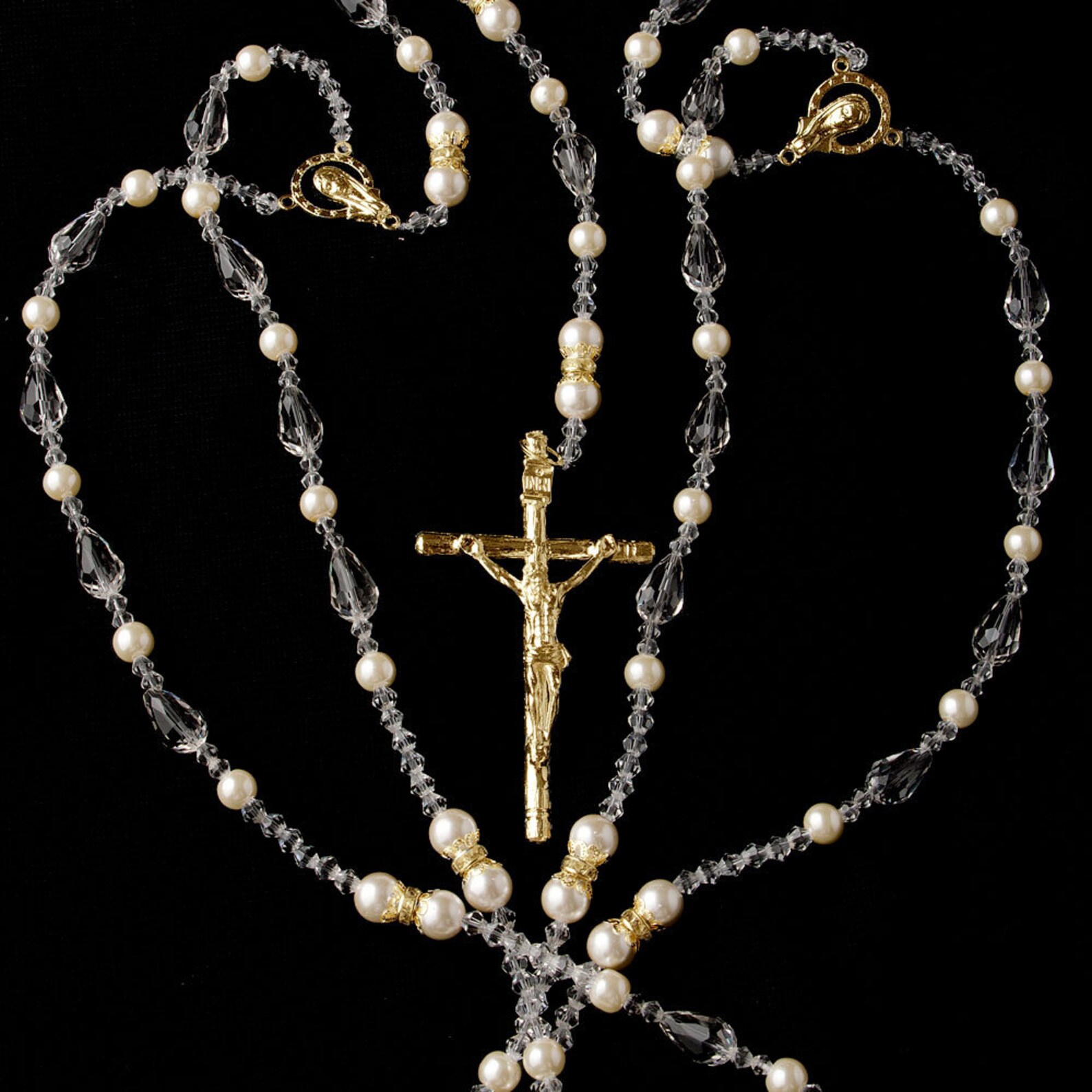 Crystal and Pearl Wedding Lasso Rosary Wedding Lazo Lazo De - Etsy