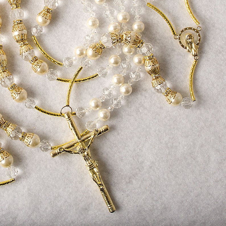 Gold Pearl and Crystal Wedding Lazo Lazo De Boda Gold - Etsy